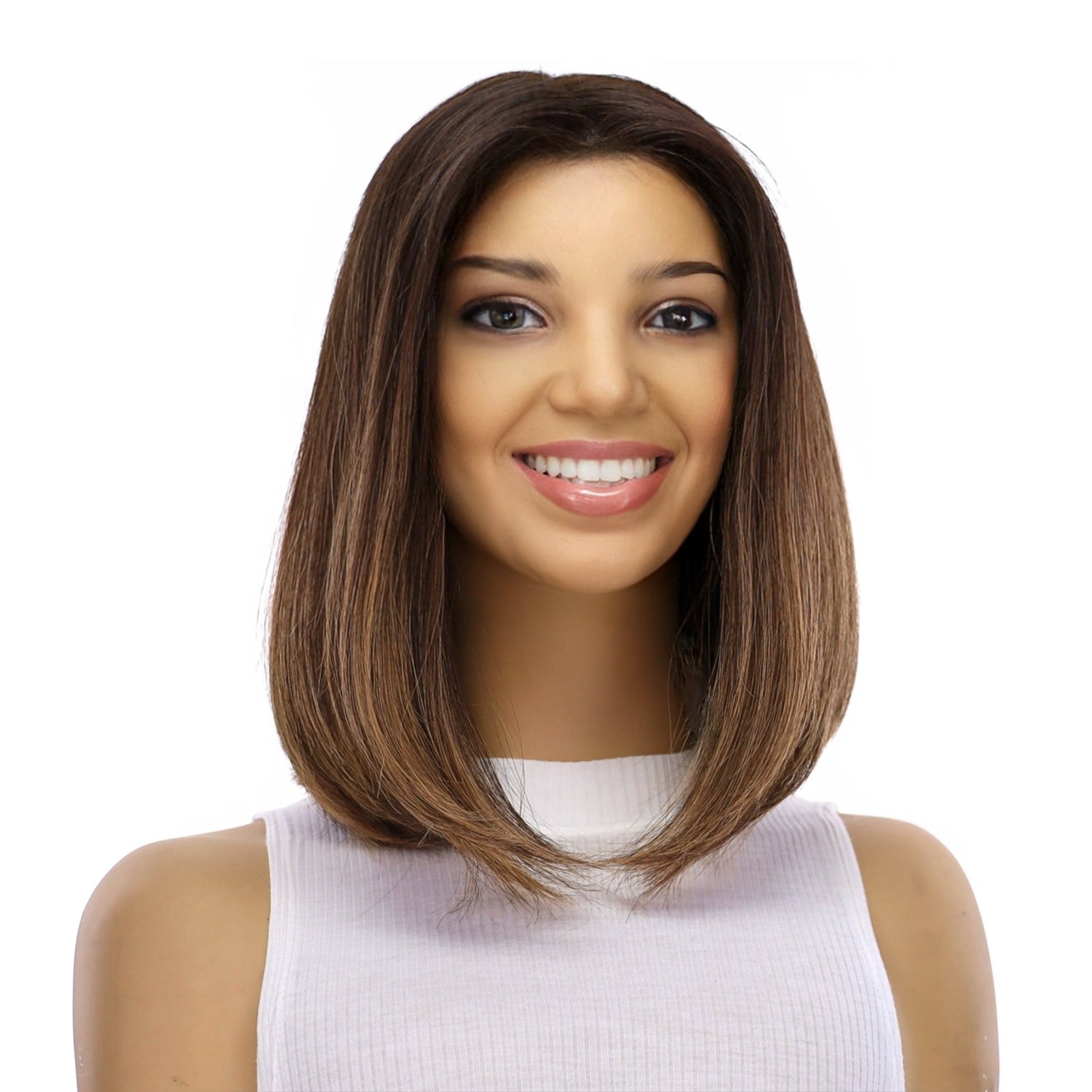 12" Divine Lace Top Wig Dark Brown Balayage – Milano Wigs