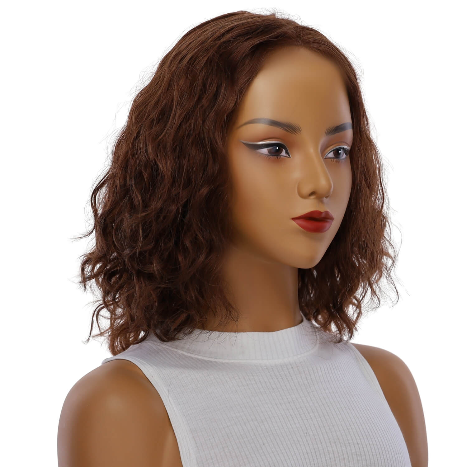 13" Victoria Silk Top Wig Auburn Wavy – Milano Wigs