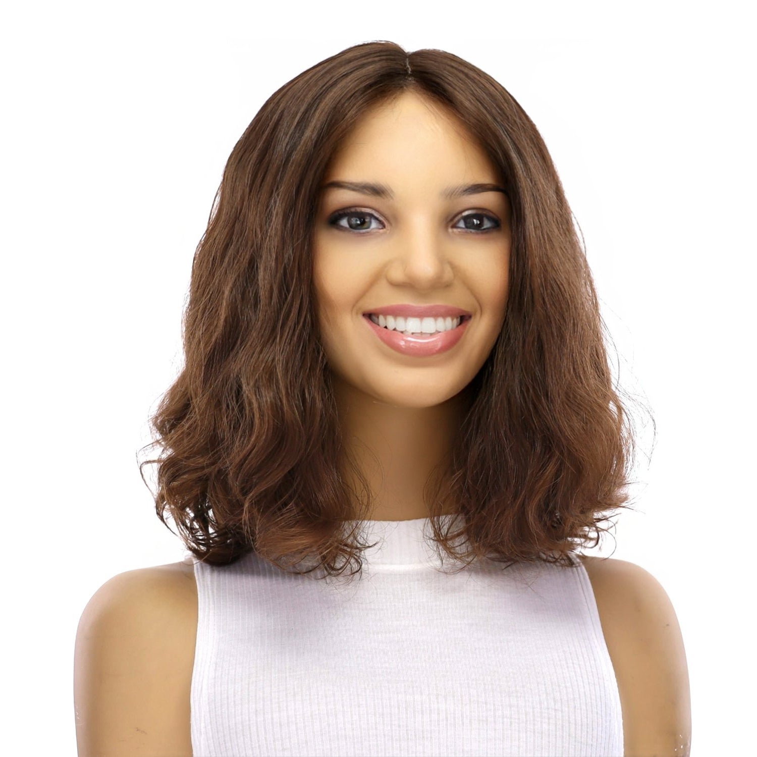 13" Luxe Bob Wig #6 Neutral Medium Brown Wavy – Milano Wigs
