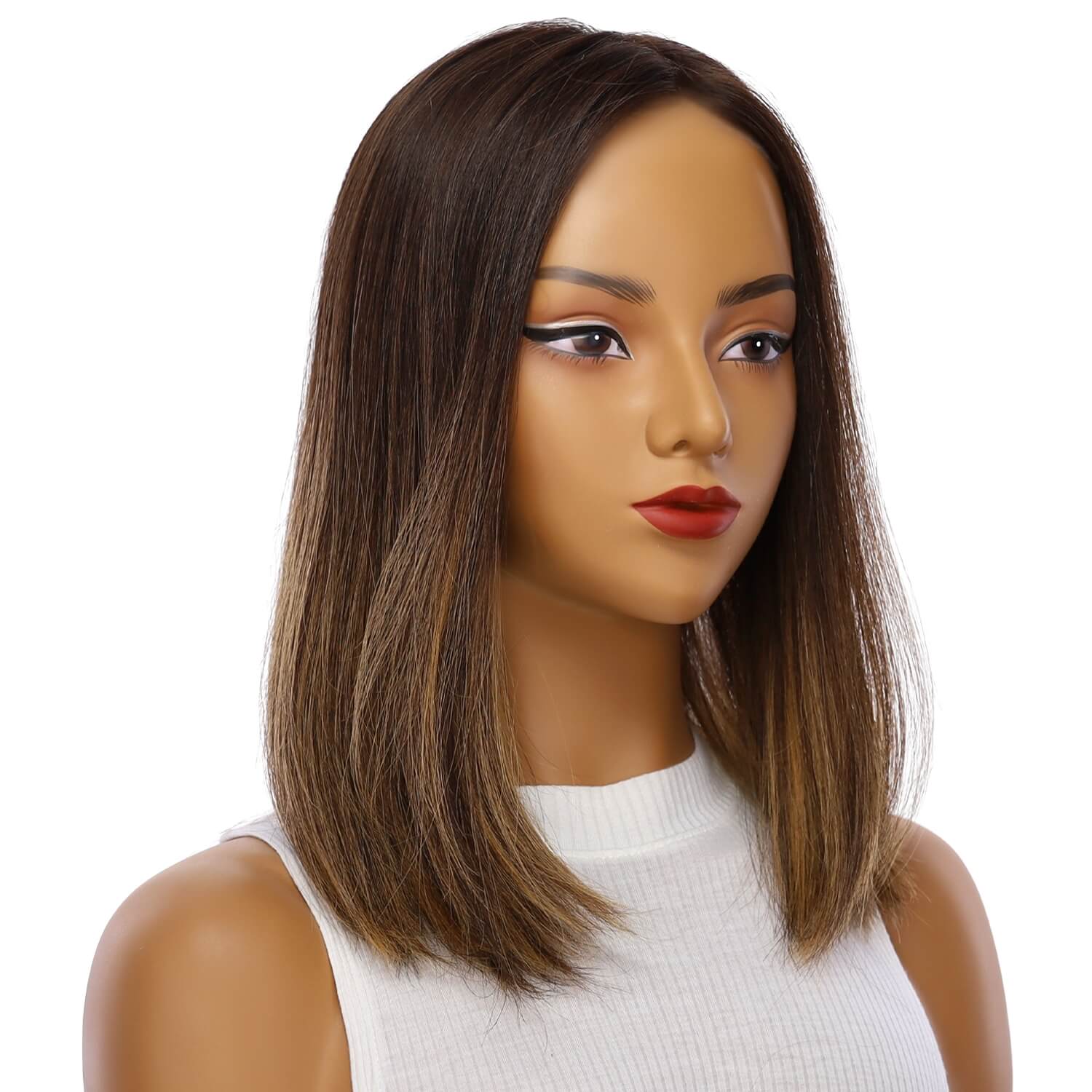16" Princess Silk Top Wig Dark Brown Balayage – Milano Wigs