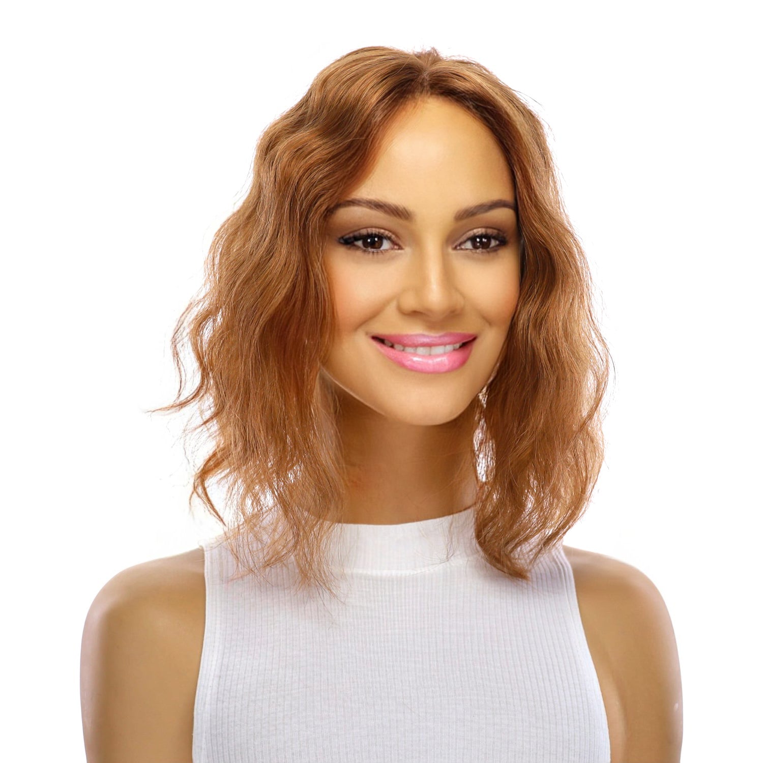 14" Topaz Topper Strawberry Blonde Wavy – Milano Wigs