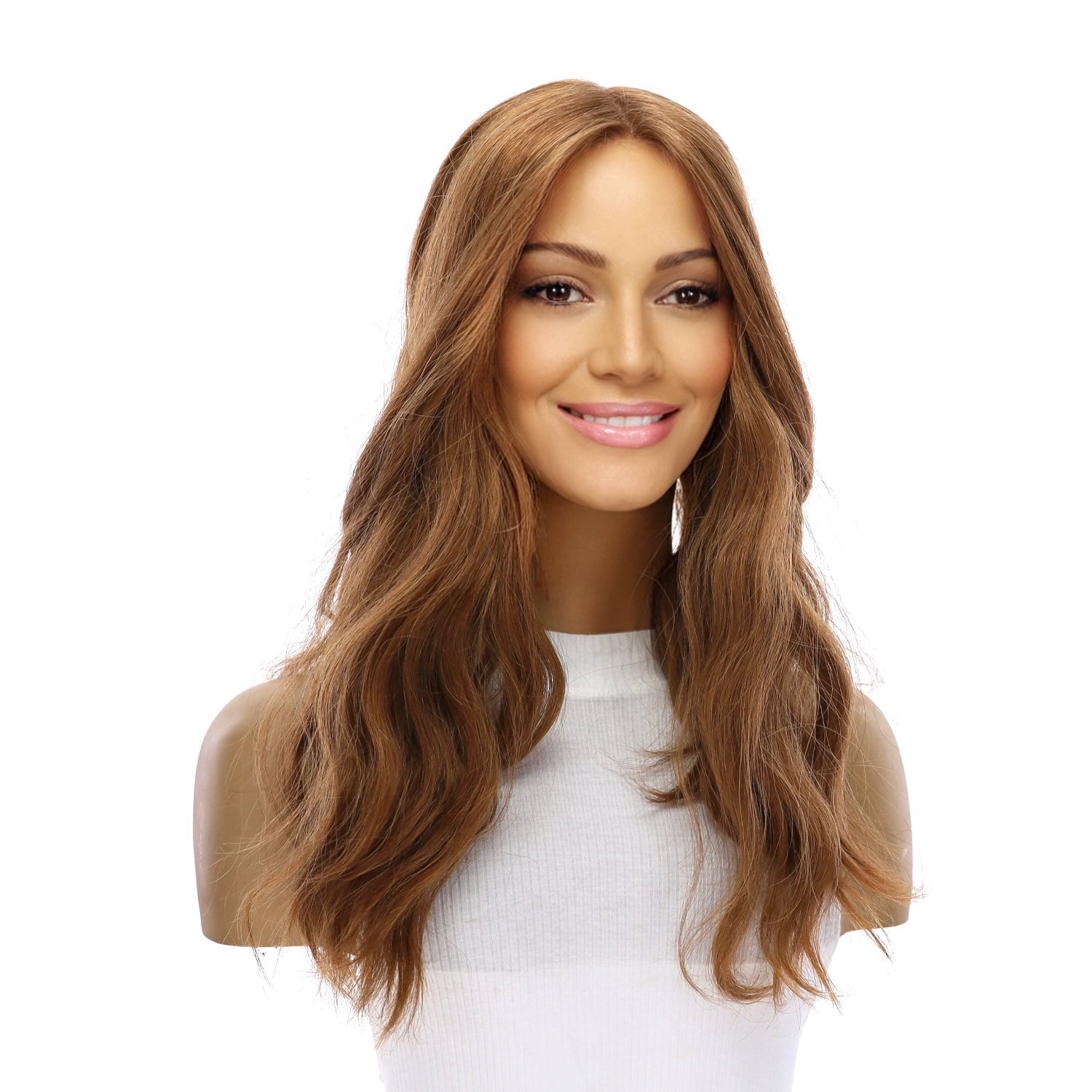 18" Topaz Lace Topper Strawberry Blonde Wavy – Milano Wigs