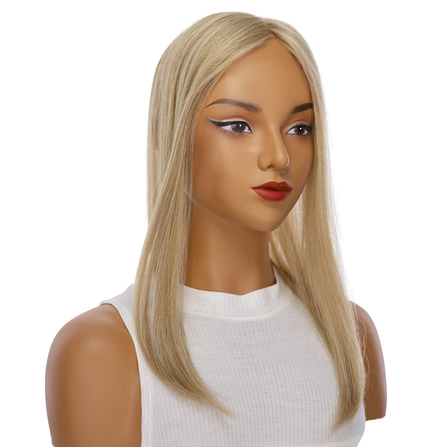 18" Topaz Lace Top Topper Ash Blonde w/ No Rooting