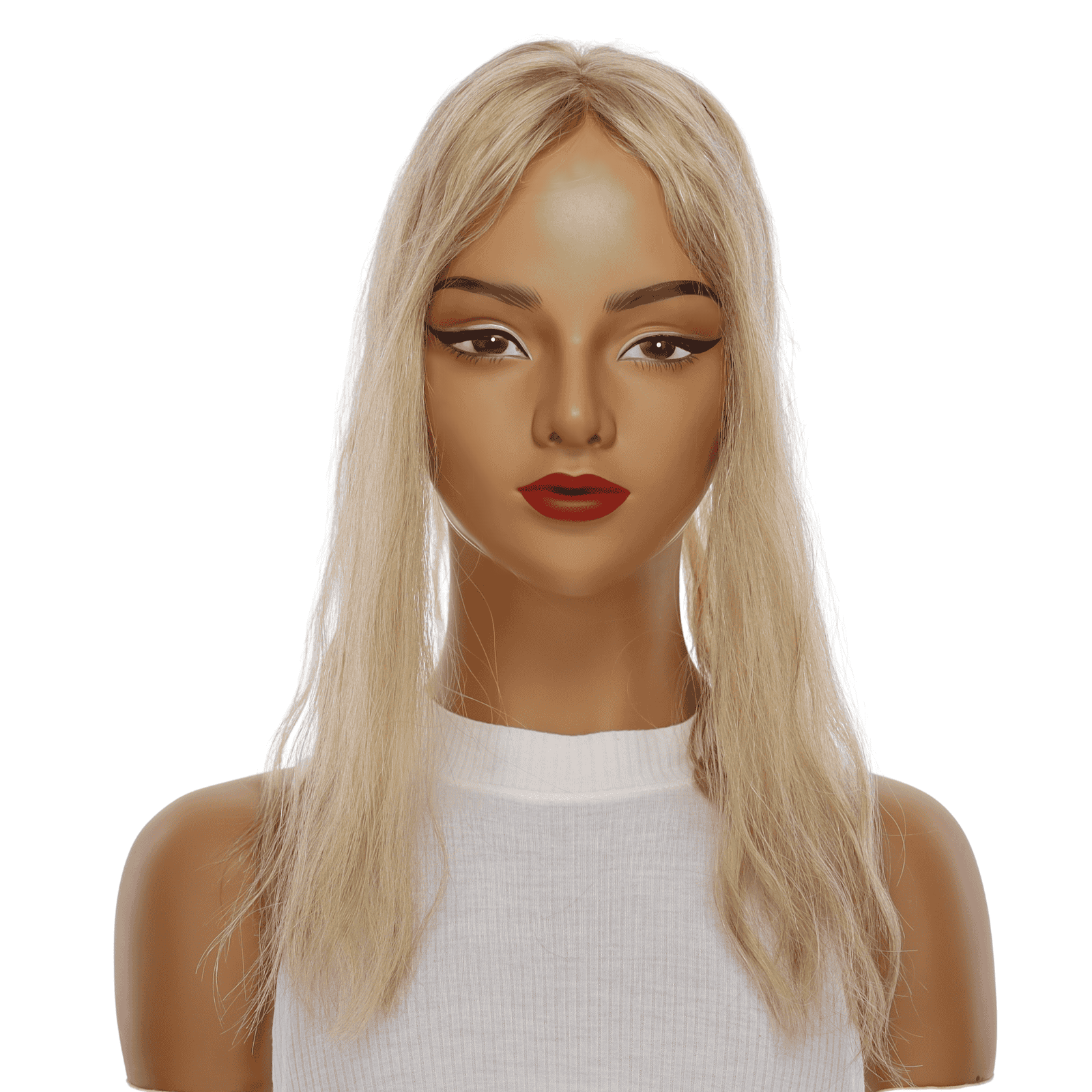 18" Topaz Lace Top Topper Ash Blonde w/ No Rooting Wavy