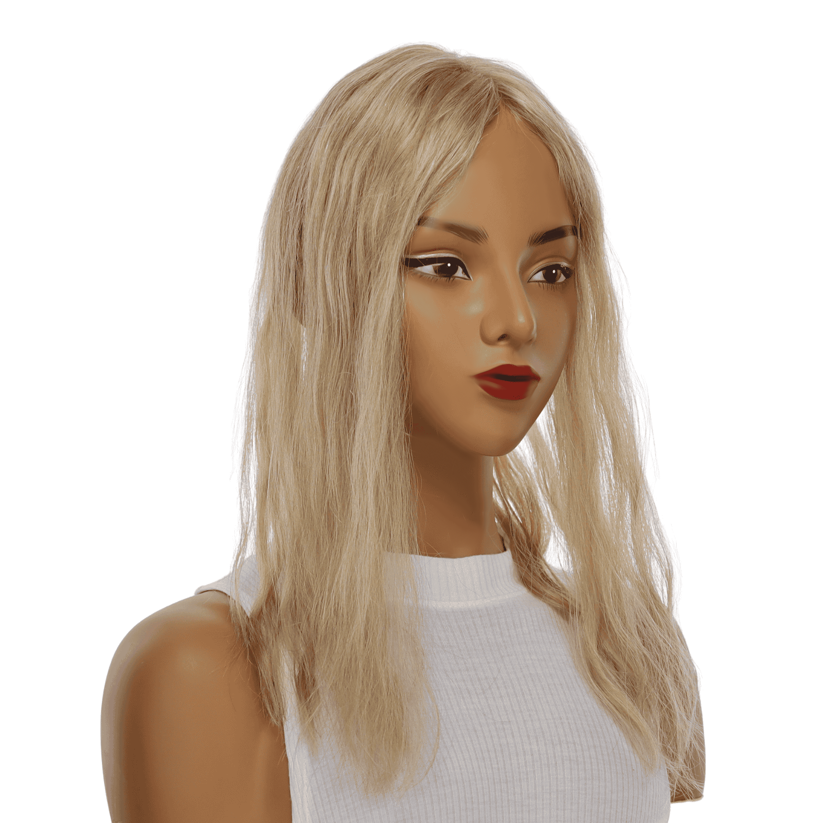 18" Topaz Lace Top Topper Ash Blonde w/ No Rooting Wavy