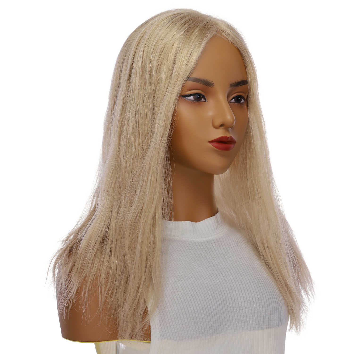 18" Topaz Lace Top Topper Beige Blonde w/ No Rooting Wavy – Milano Wigs
