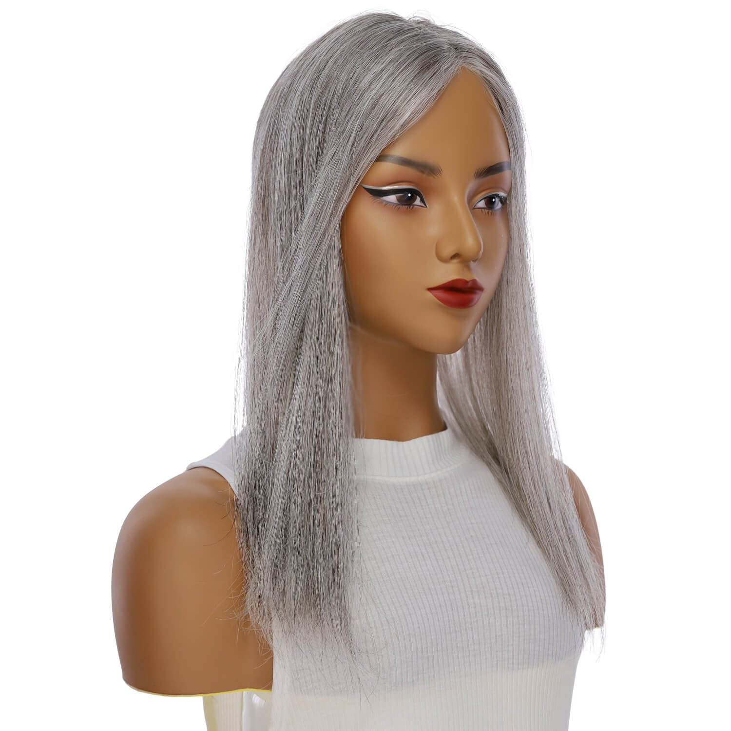 18" Topaz Lace Top Topper Silver Fox – Milano Wigs