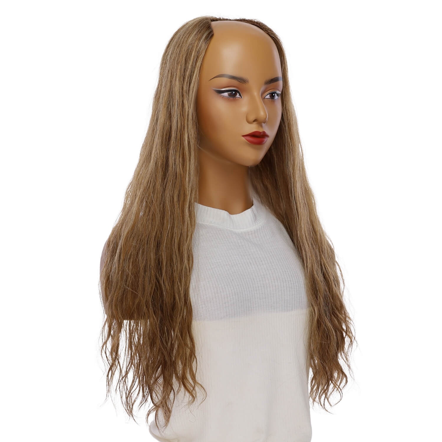 24" U-Shape Topper Medium Blonde Wavy – Milano Wigs