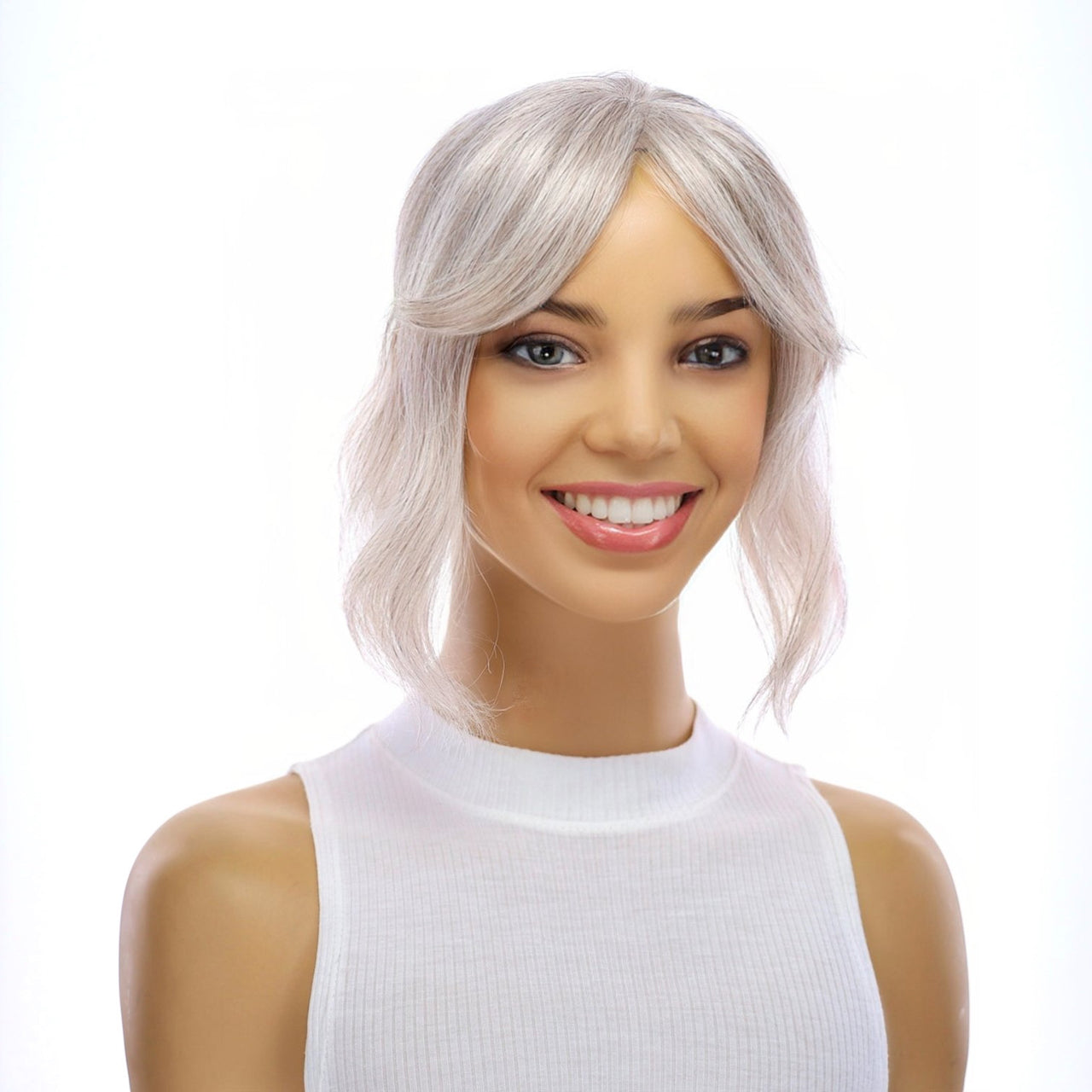 9" Fringe Topper Snow Grey