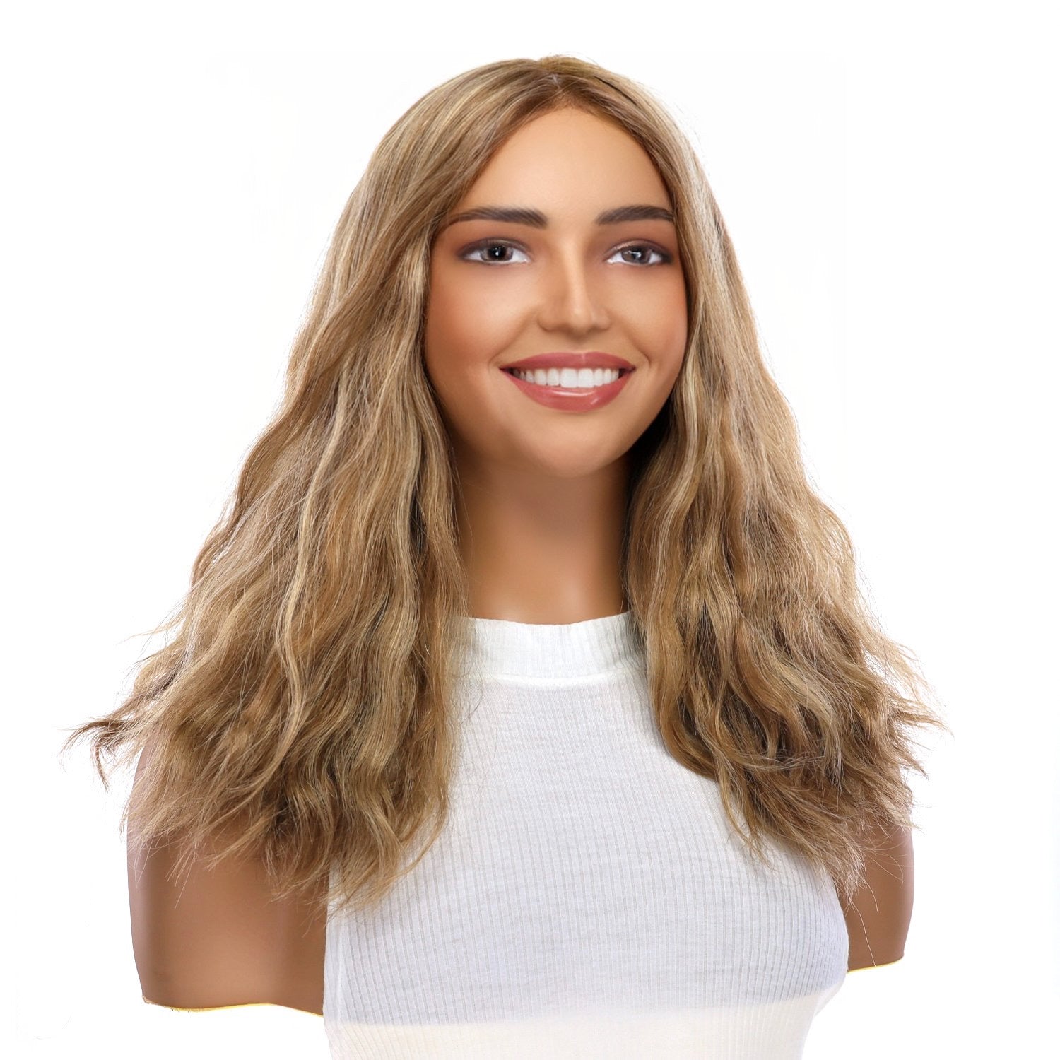 19" Nicole Silk Wig Medium Blonde Wavy