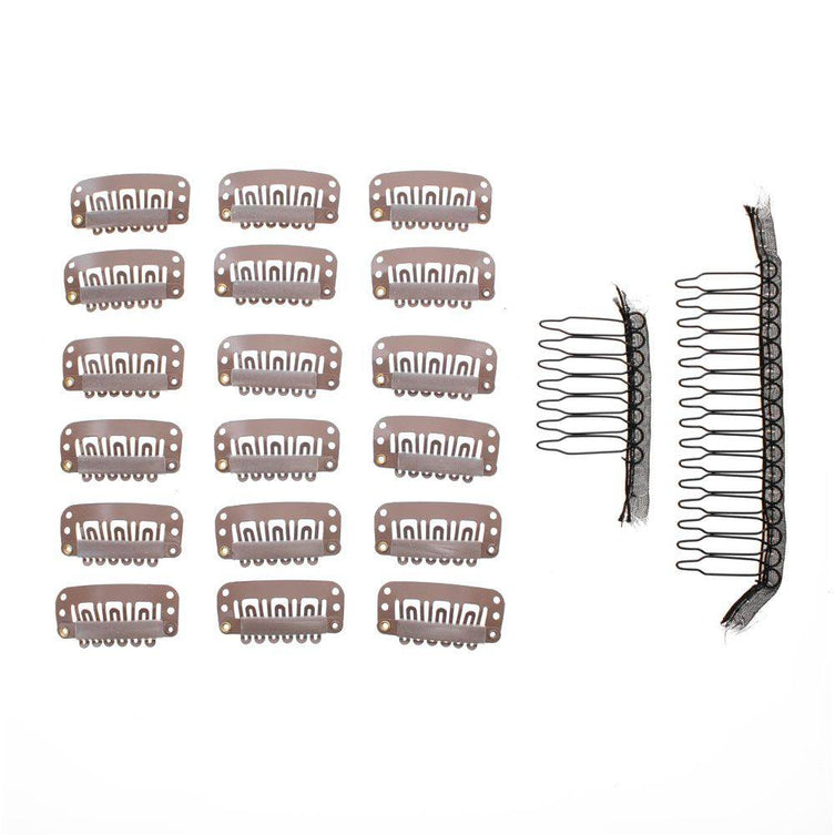 20 Piece Value Clips & Combs Bundle Tan